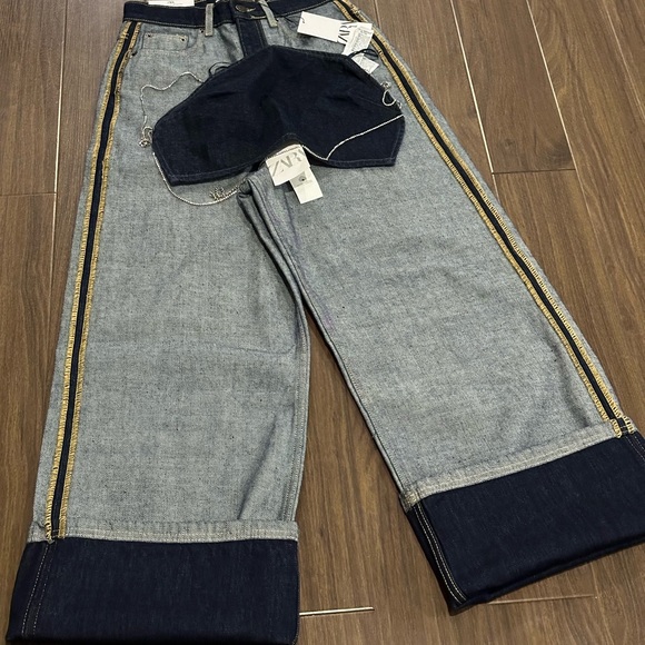 Zara | Pants & Jumpsuits | Zara Limited Edition Inside Out Jeans And ...